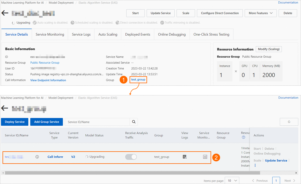 Model service deployment by using the PAI console - Platform For AI ...