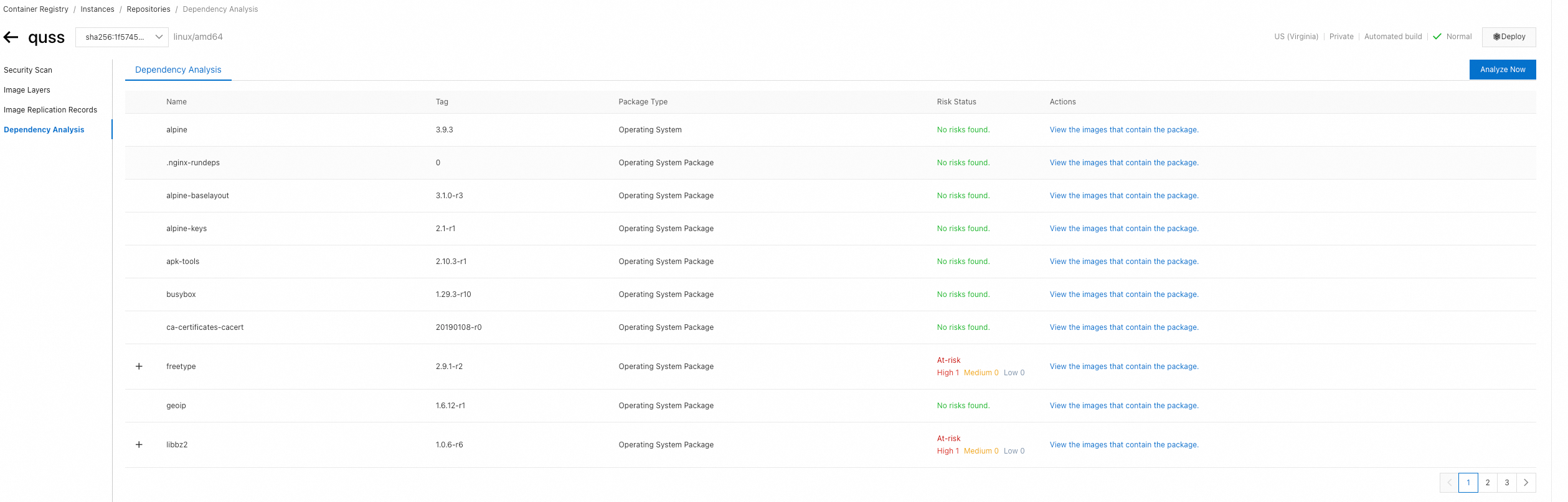 Content analysis for container images - Container Registry - Alibaba ...