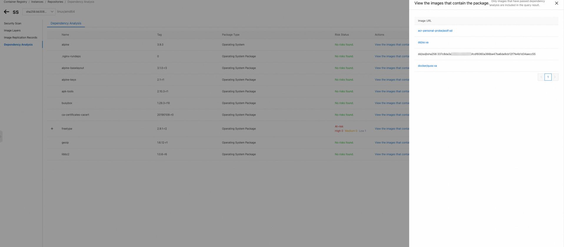 Content analysis for container images - Container Registry - Alibaba ...