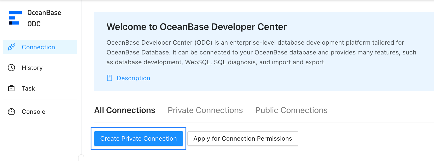 Connect To An Oceanbase Database By Using Odc Apsaradb For Oceanbase Alibaba Cloud