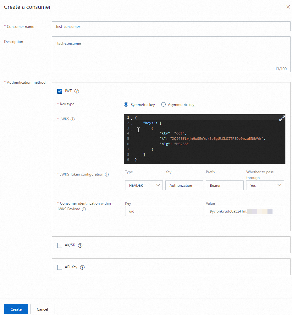 Configure consumer authentication - API Gateway - Alibaba Cloud Documentation Center