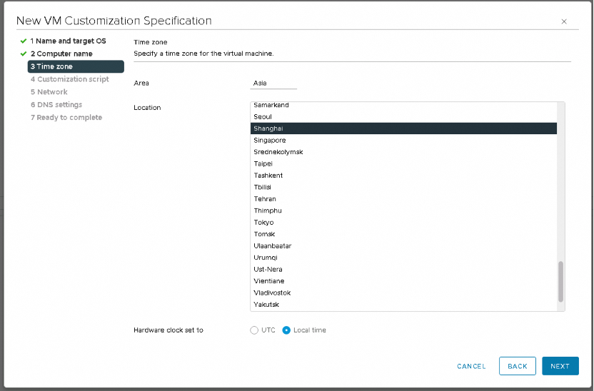 Create VM customization specifications - - Alibaba Cloud Documentation Center