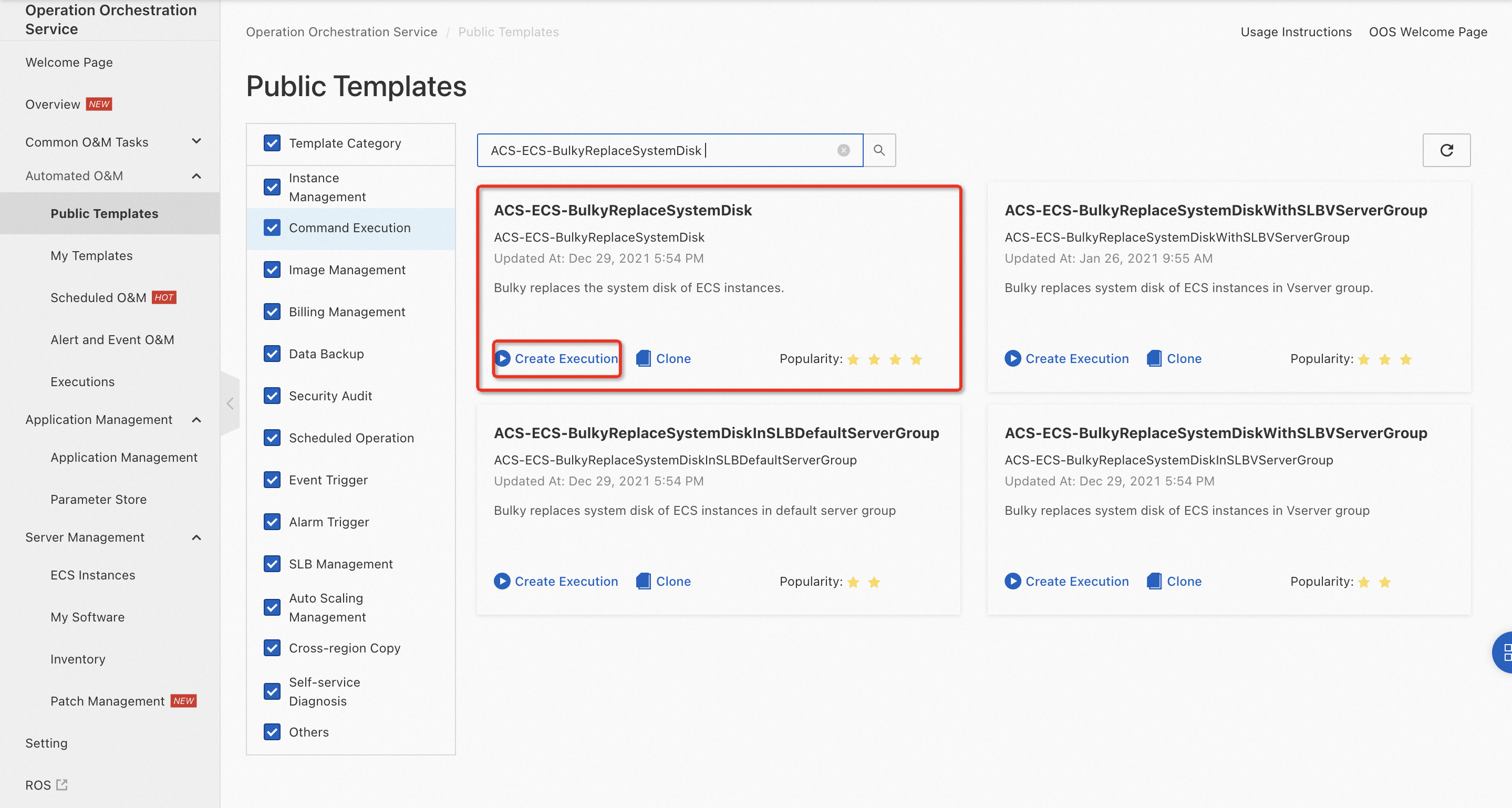 Use images to update ECS instances - CloudOps Orchestration Service - Alibaba Cloud ...