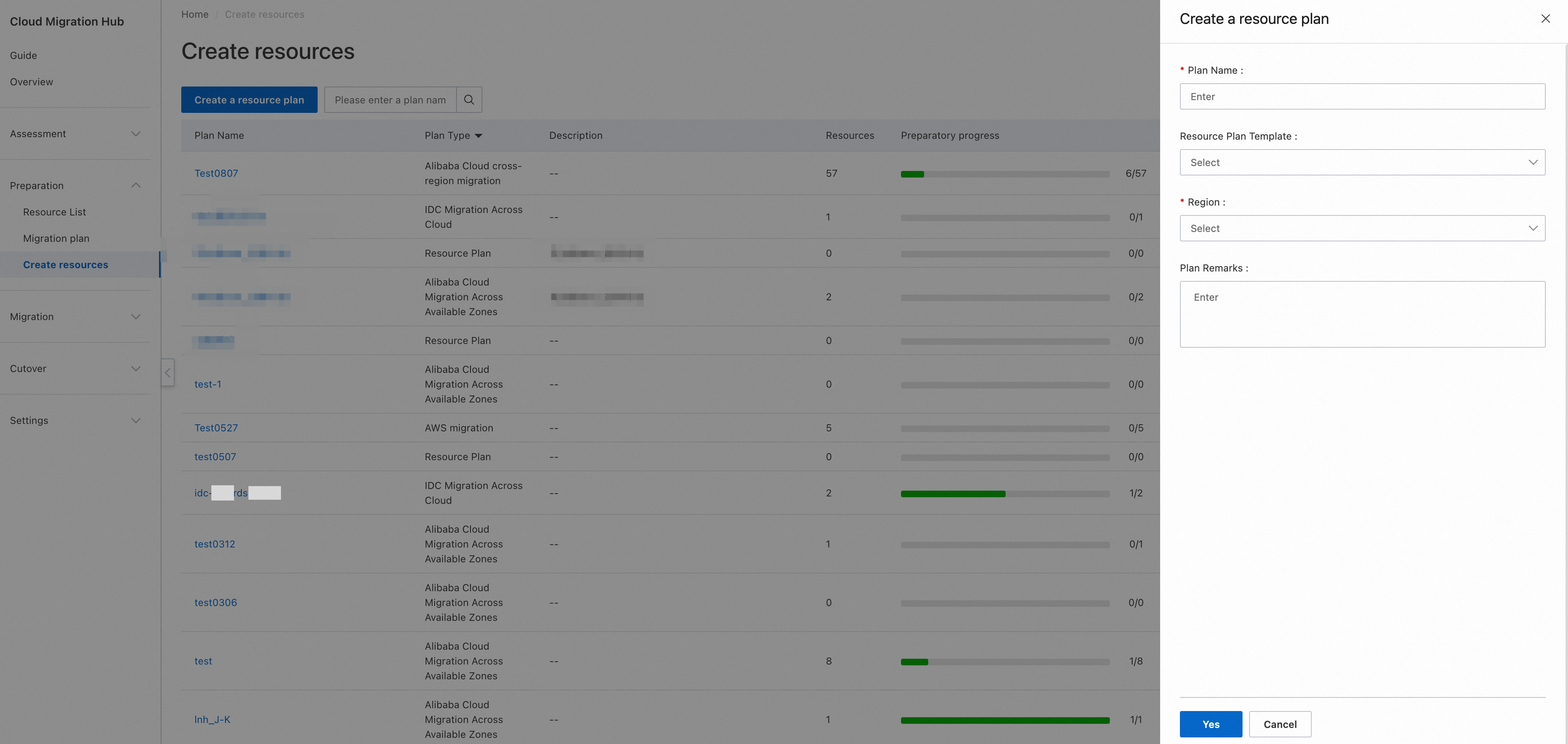 Use a resource plan to create resources - Cloud Migration Hub - Alibaba ...