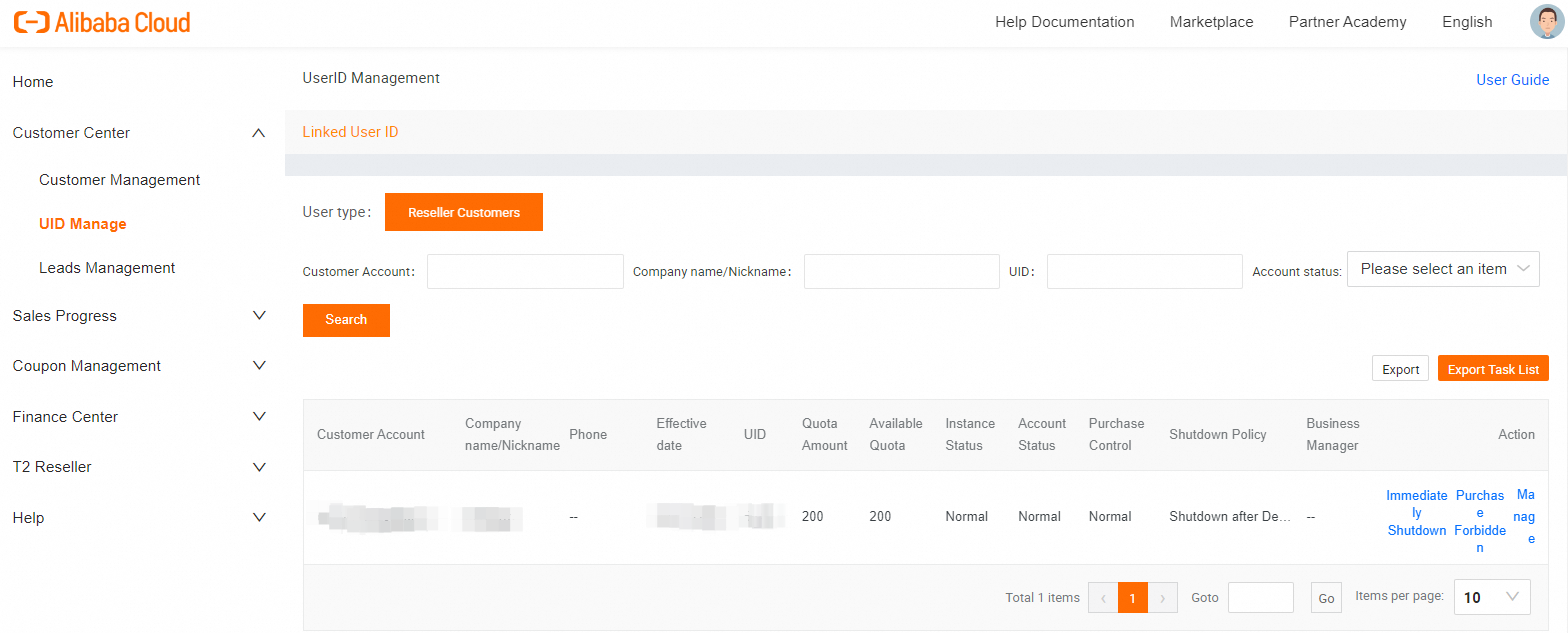 UID Management - Channel Platform - Alibaba Cloud Documentation Center