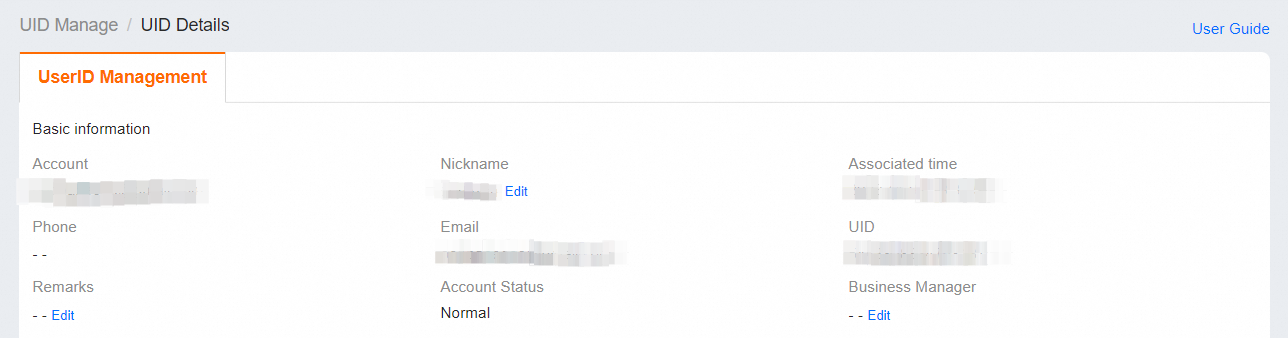 UID Management - Channel Platform - Alibaba Cloud Documentation Center