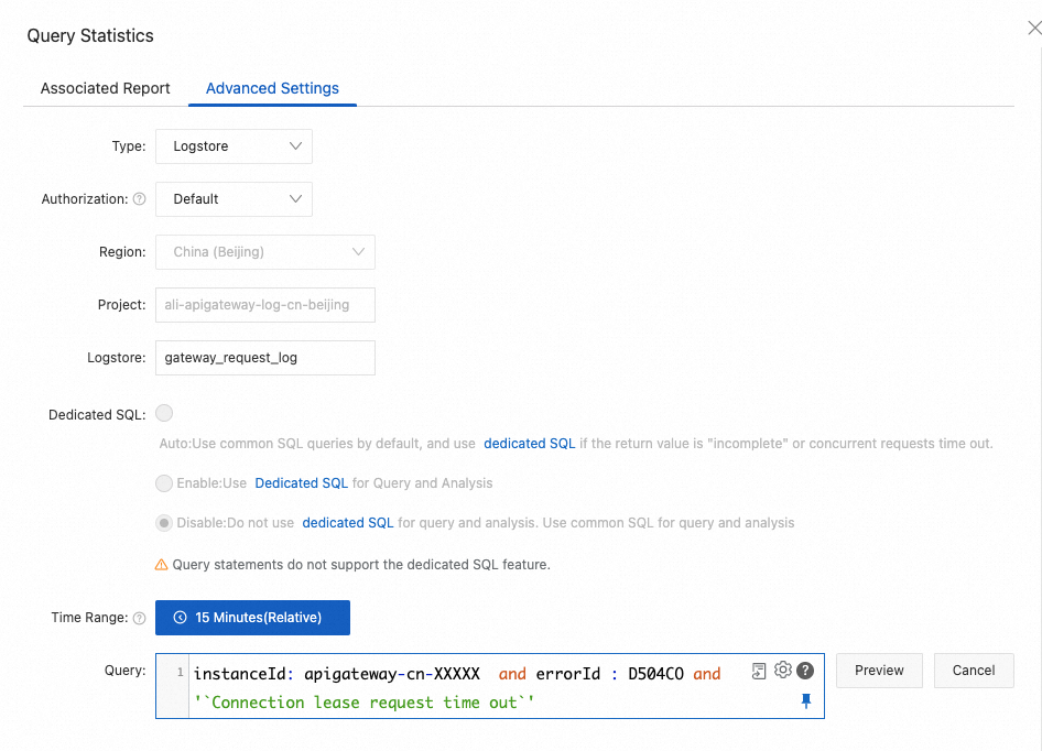 Configure An Alert Rule For An Outbound Connection Pool Api Gateway Alibaba Cloud