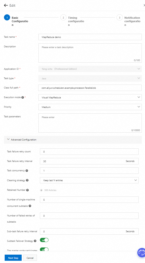 Distributed visual MapReduce model - SchedulerX - Alibaba Cloud Documentation Center