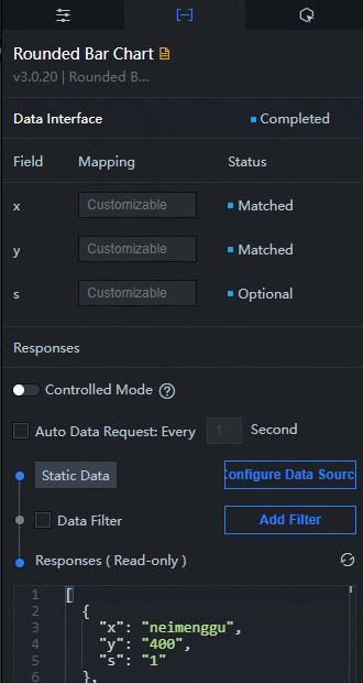 The Rounded Bar Chart widget - DataV - Alibaba Cloud Documentation Center