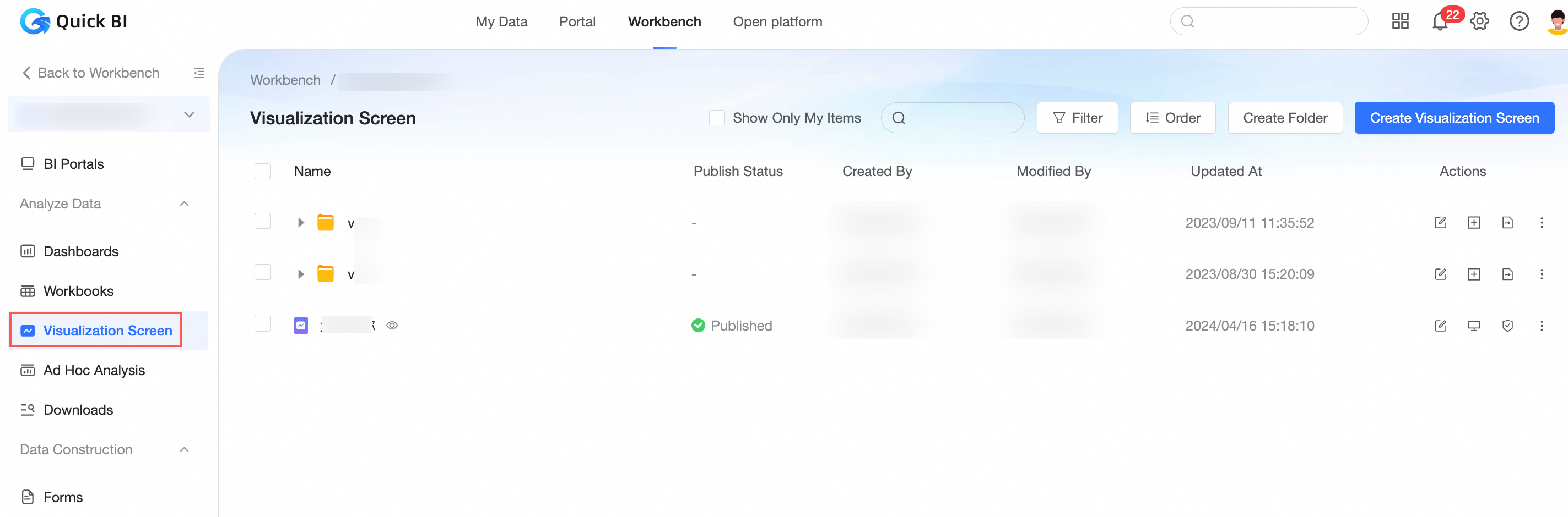 How QuickBI manages data dashscreens - Quick BI - Alibaba Cloud ...