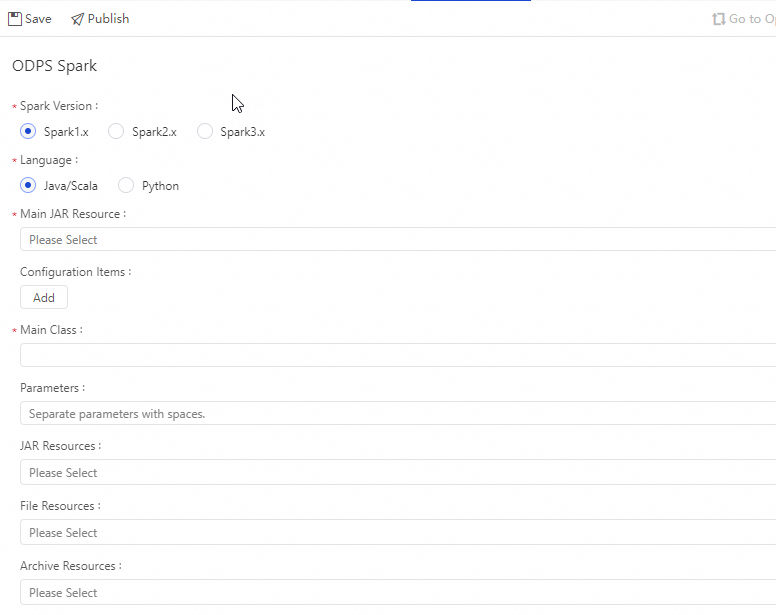 MaxCompute Spark node - DataWorks - Alibaba Cloud Documentation Center