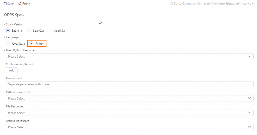MaxCompute Spark node - DataWorks - Alibaba Cloud Documentation Center