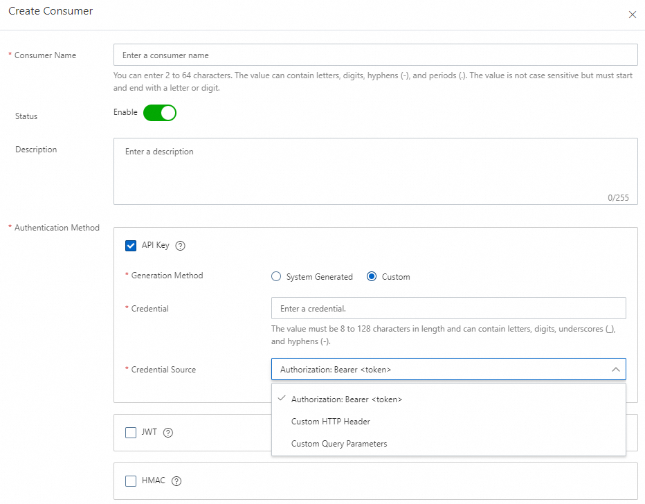 Create a consumer - API Gateway - Alibaba Cloud Documentation Center