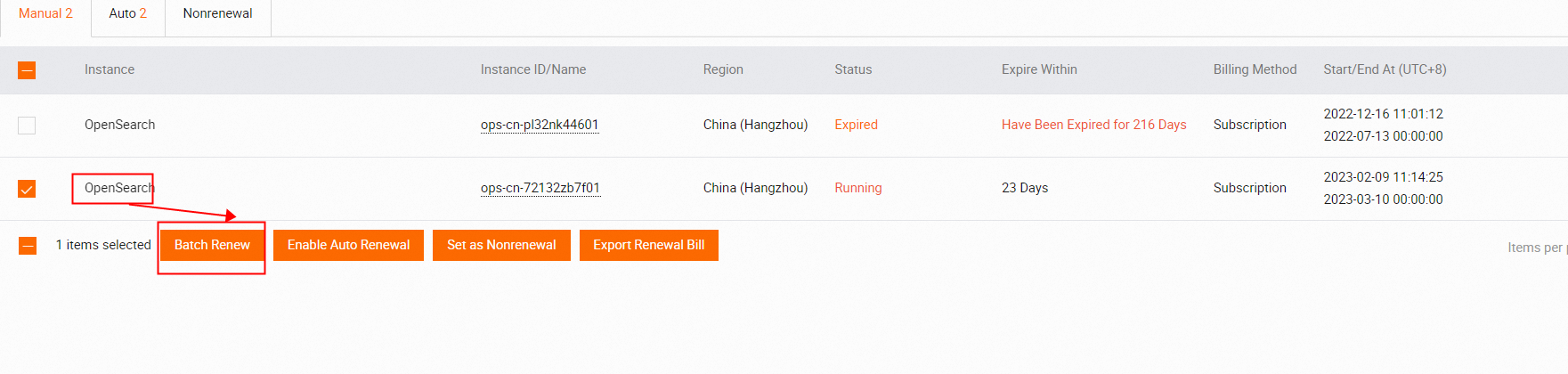 Renewal, expiration, or overdue payment - OpenSearch - Alibaba Cloud Documentation Center