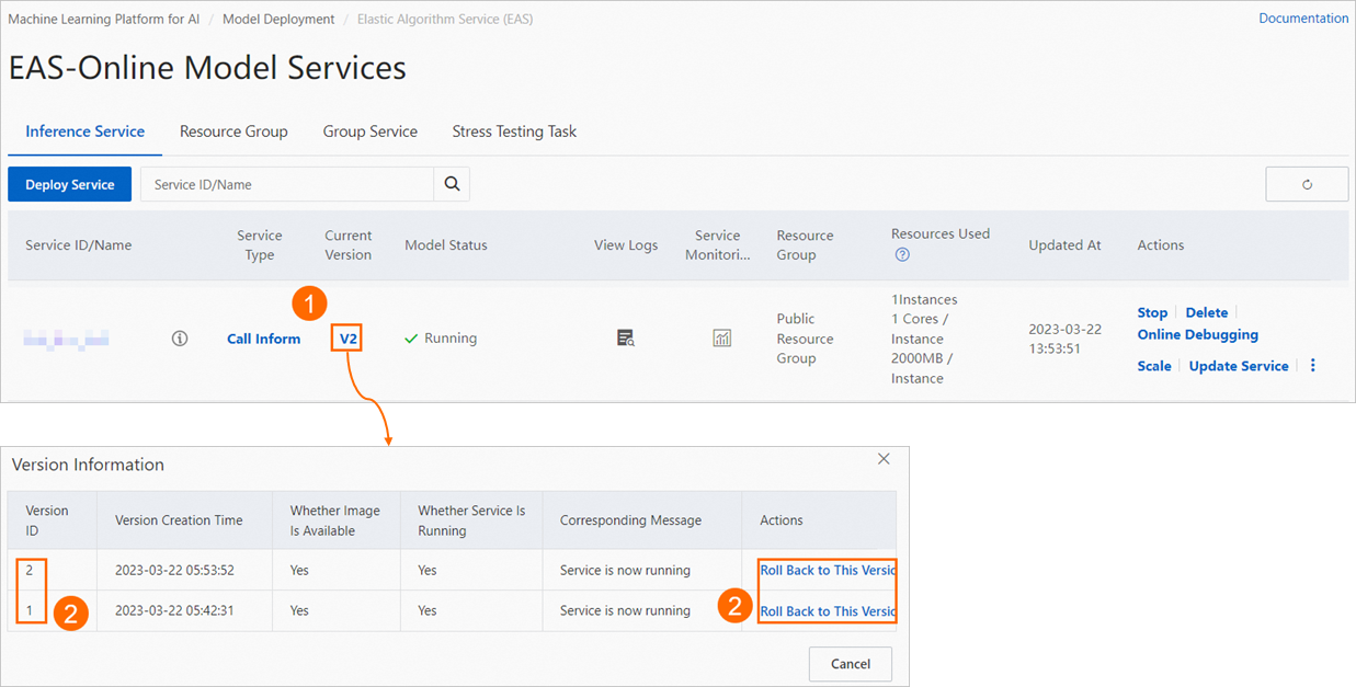 Model service deployment by using the PAI console - Platform For AI ...