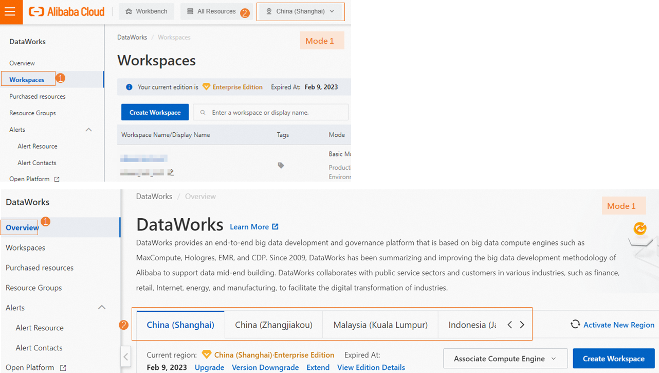 Create a workspace - DataWorks - Alibaba Cloud Documentation Center