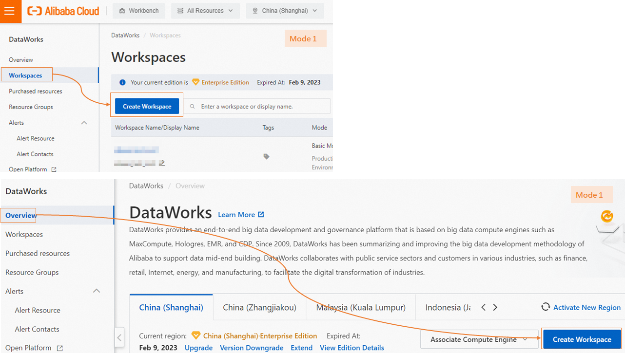 Create a workspace - DataWorks - Alibaba Cloud Documentation Center