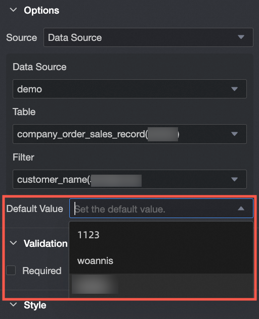 How to use the drop-down multi-select widget - Quick BI - Alibaba Cloud Documentation Center