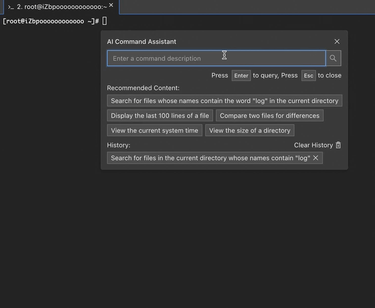 Quickly query commands or scripts using Workbench Terminal Assistant ...