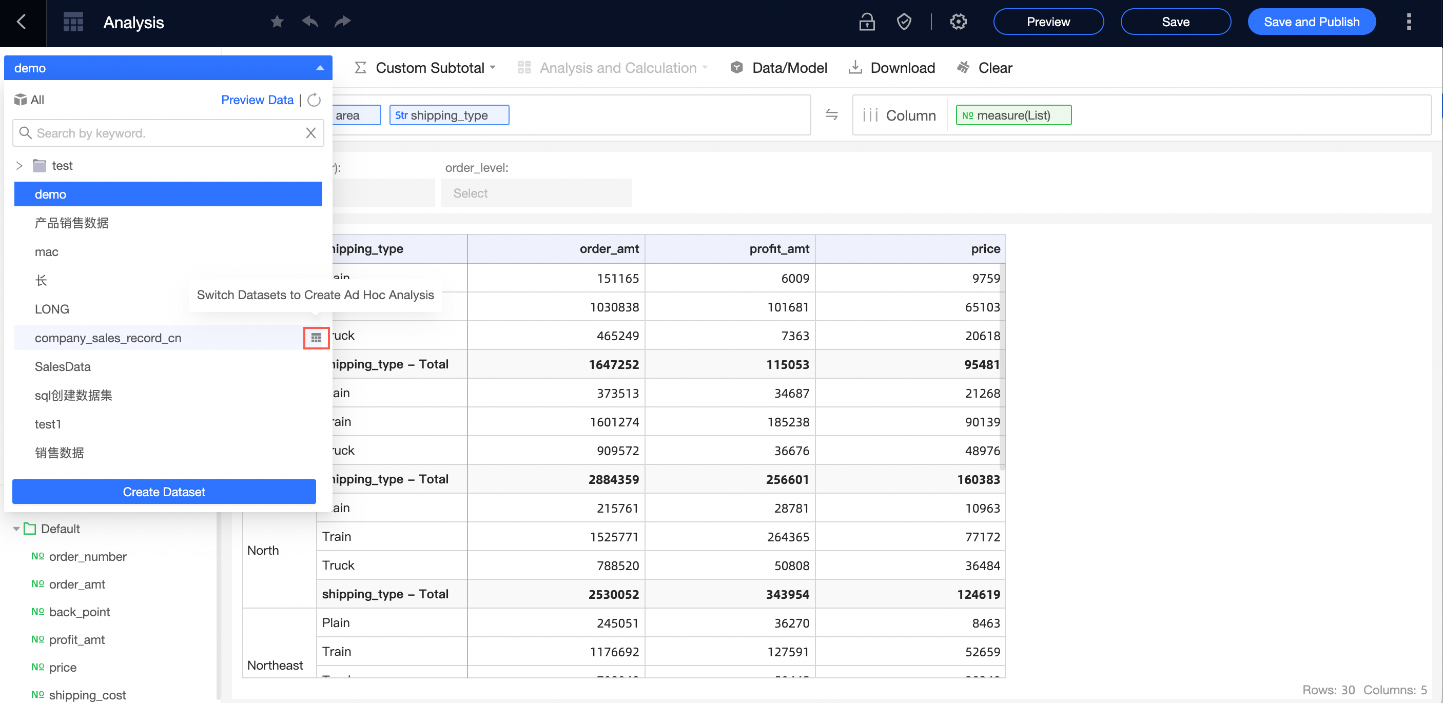 Select a dataset or field - Quick BI - Alibaba Cloud Documentation Center