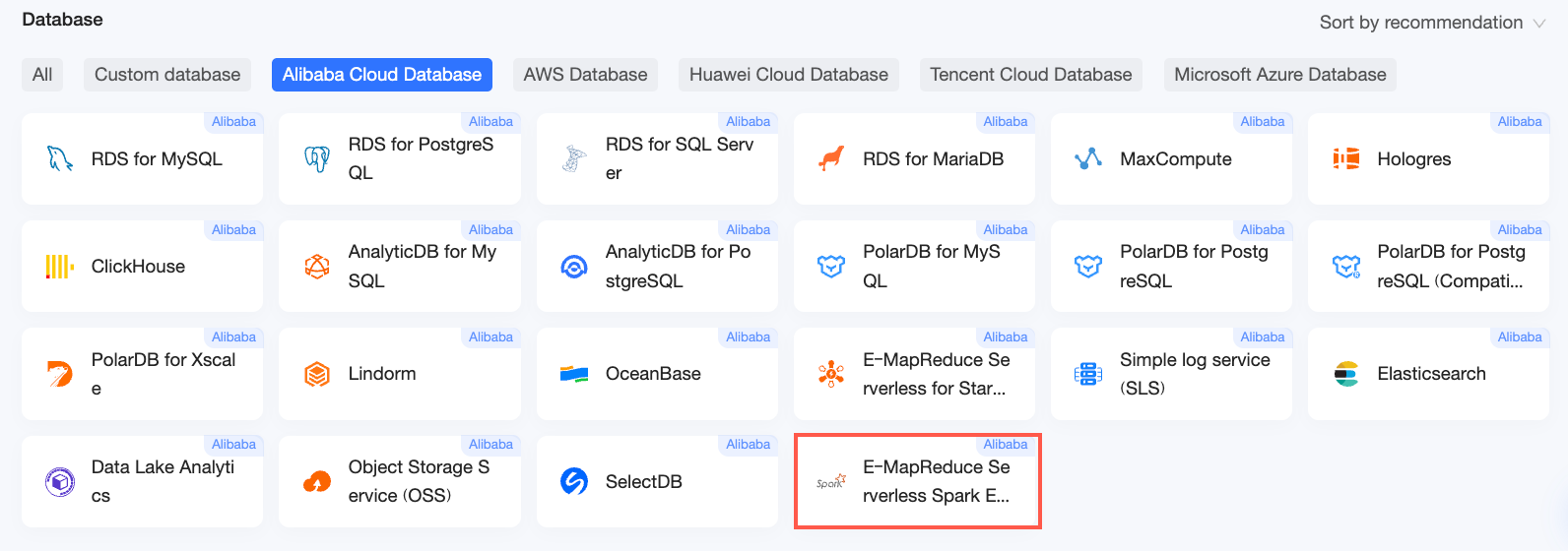 Alibaba Cloud data source: E-MapReduce Serverless Spark - Quick BI ...