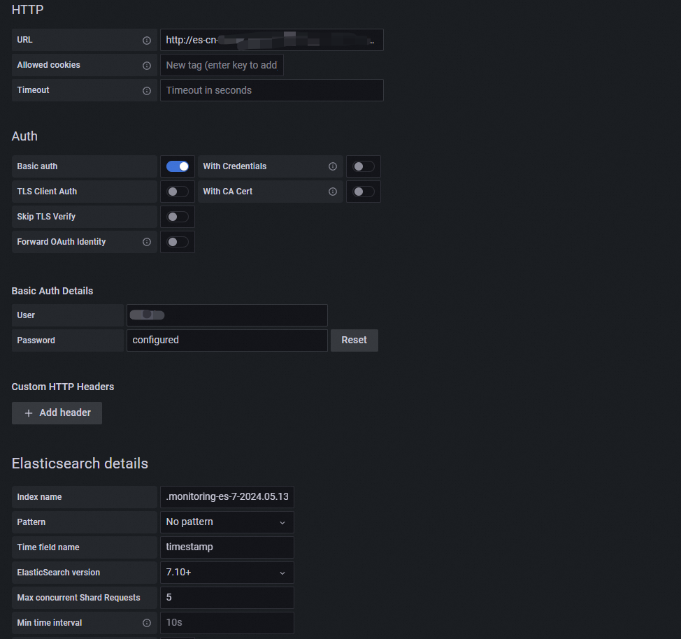 Add And Use An Elasticsearch Data Source Application Real Time Monitoring Service Alibaba