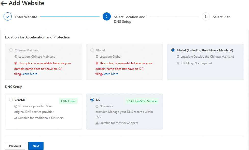 Connect a domain name to ESA - Edge Security Acceleration - Alibaba Cloud Documentation Center