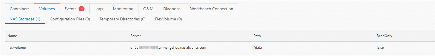 Mount a NAS volume to an elastic container instance when you create the instance - Elastic ...