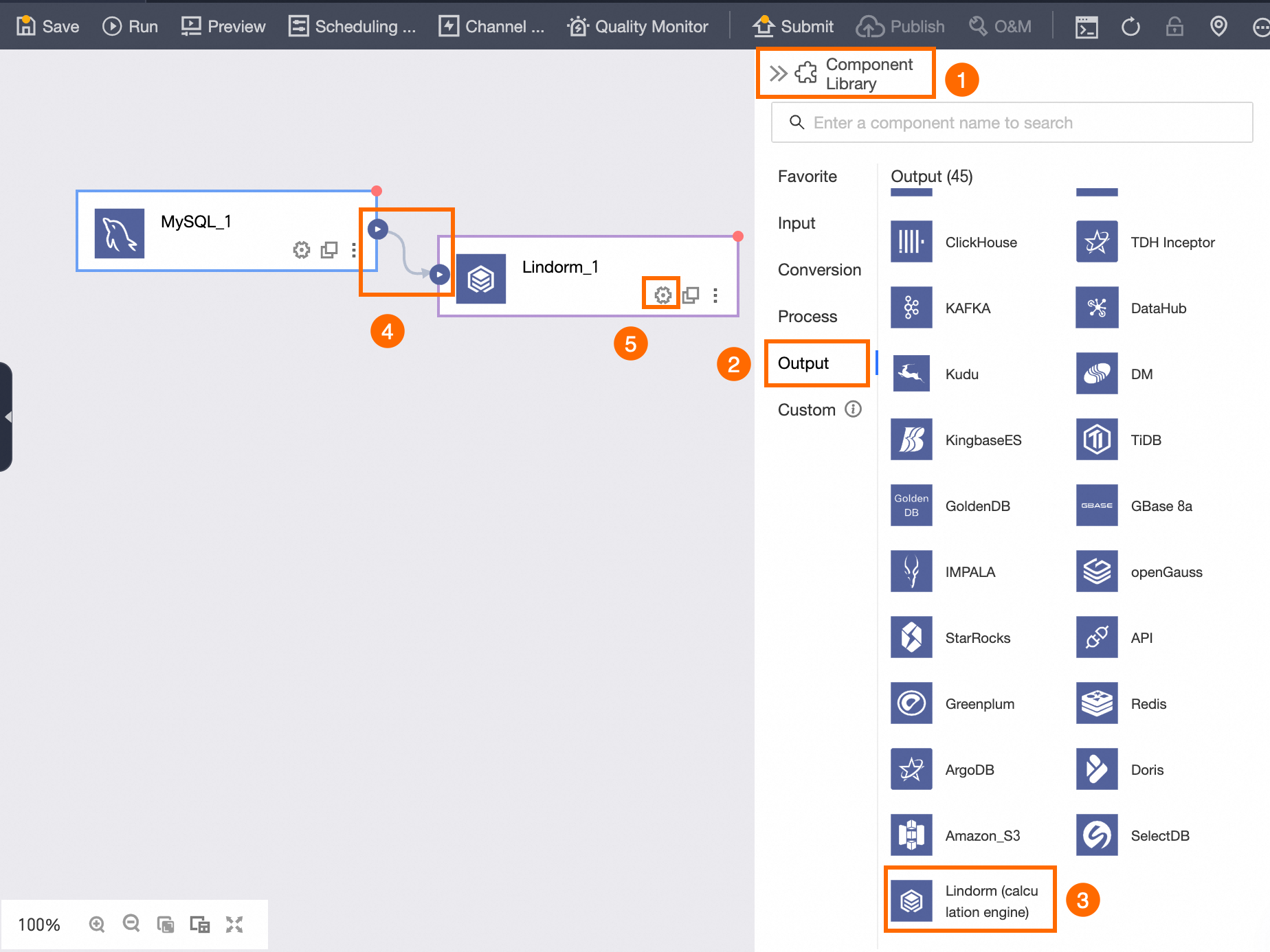 Configure Lindorm (compute engine) output widget - Dataphin - Alibaba Cloud Documentation Center
