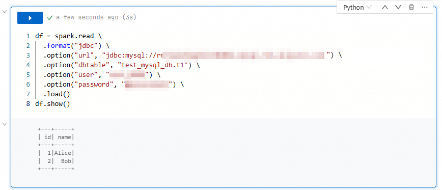 Read and write MySQL - E-MapReduce - Alibaba Cloud Documentation Center