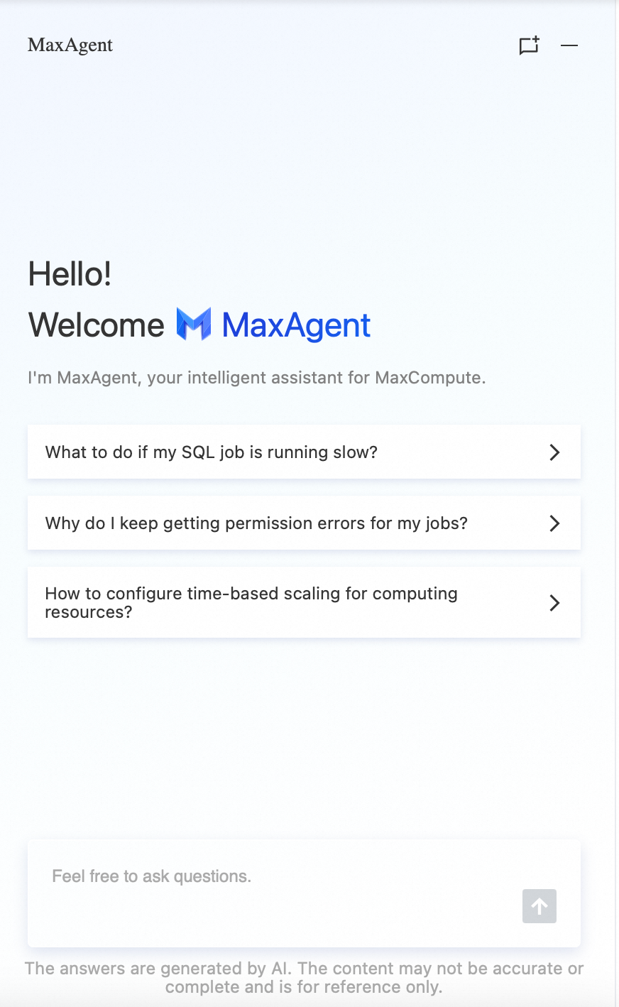 Getting started with MaxAgent - MaxCompute - Alibaba Cloud ...