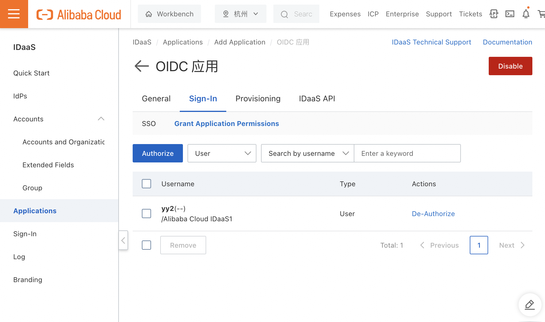 Authorization - Identity as a Service - Alibaba Cloud Documentation Center
