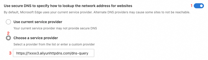 Using DoH in browsers - HTTPDNS - Alibaba Cloud Documentation Center