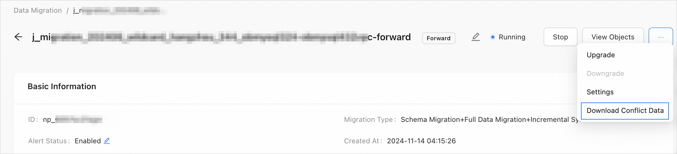 Download conflicting data - ApsaraDB for OceanBase - Alibaba Cloud Documentation Center