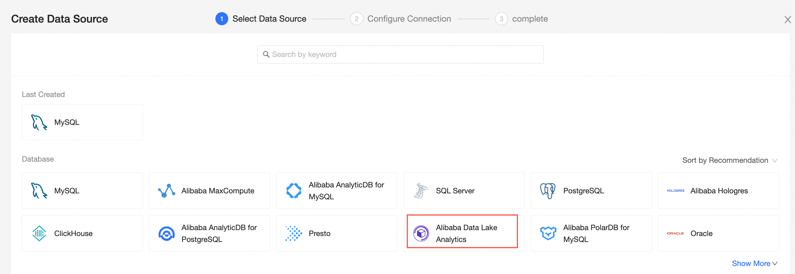 Add A DLA Data Source Quick BI Alibaba Documentation Center