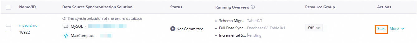 Periodically Synchronize Full Data And Incremental Data From A Mysql Database To Maxcompute