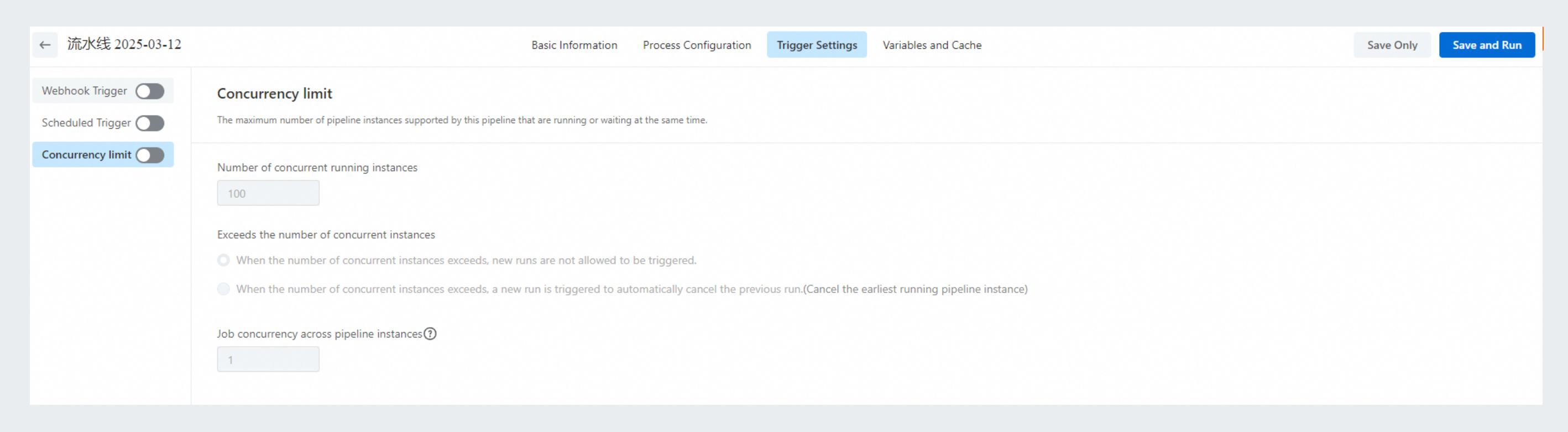Trigger pipeline operation strategies - Apsara Devops - Alibaba Cloud Documentation Center