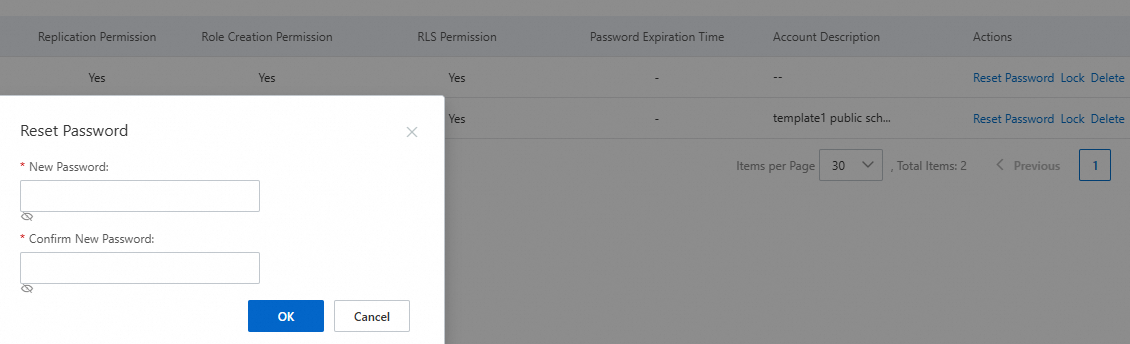 Reset the password of a Dify resource - Data Management - Alibaba Cloud Documentation Center