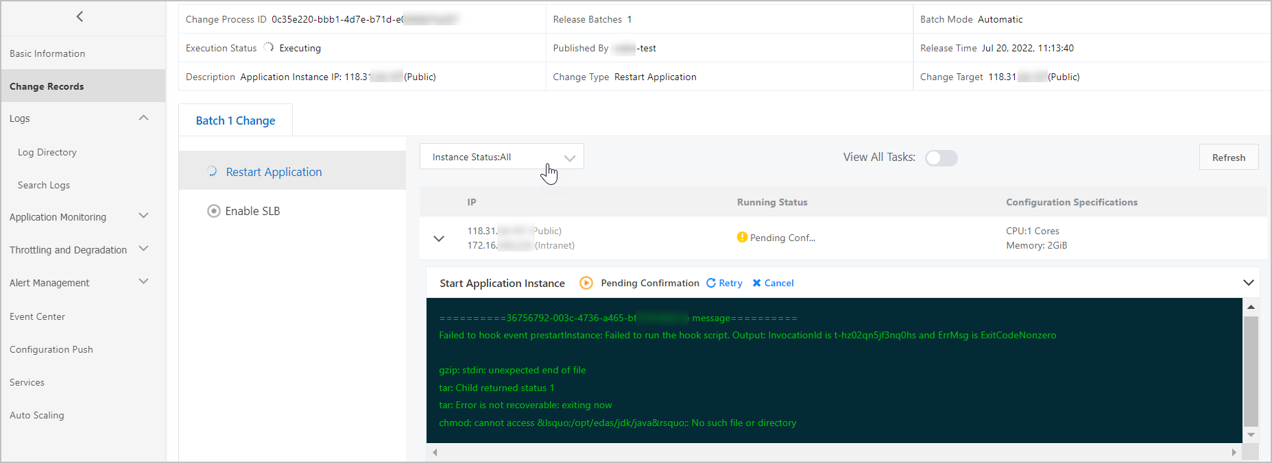 Fix the JDK version during an ECS application change - Enterprise Distributed Application ...