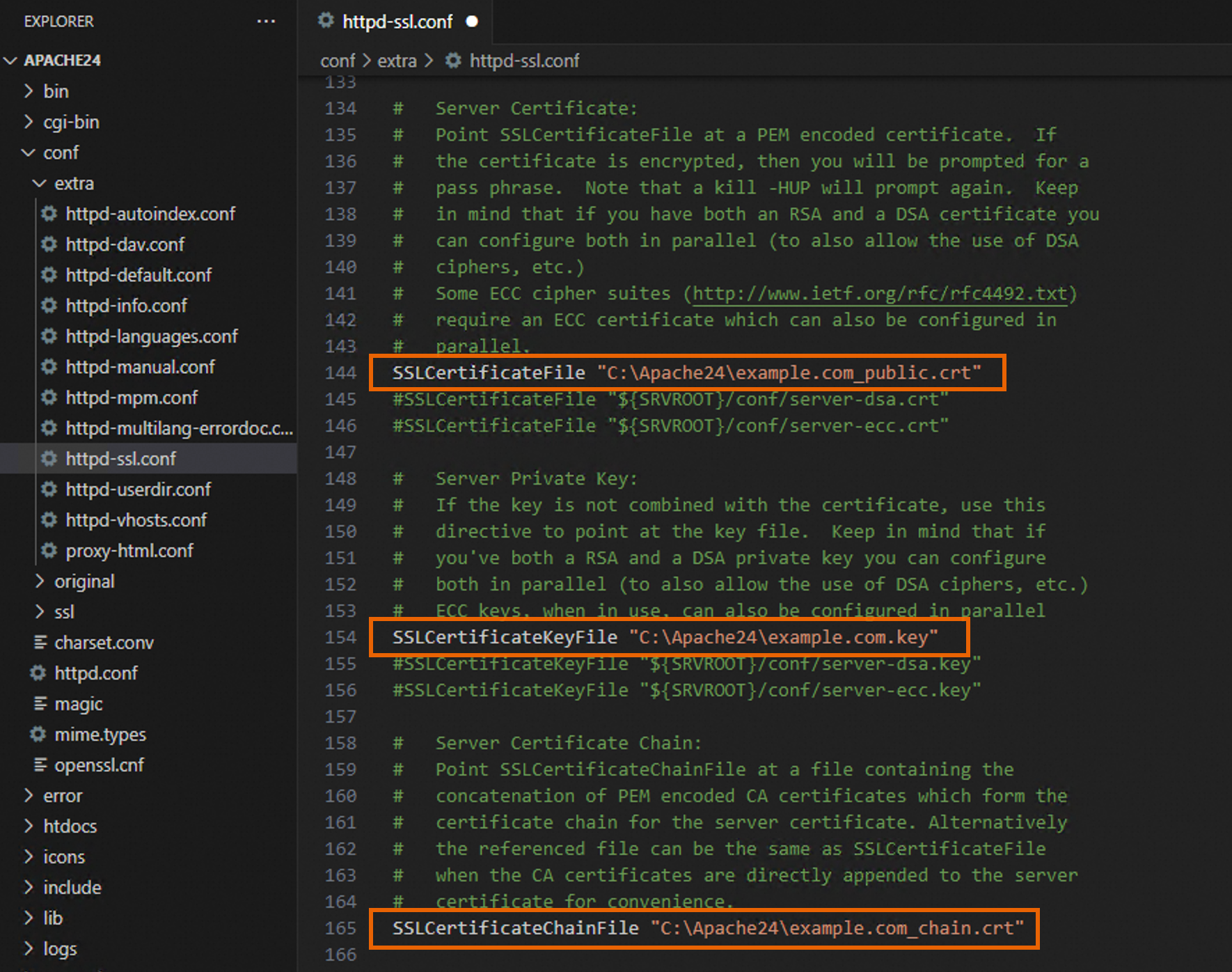 Install an SSL certificate on an Apache server (Windows) - Certificate Management Service ...