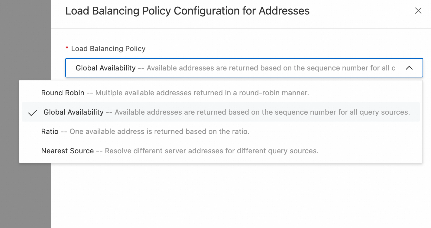 5. Set load balancing policies - Alibaba Cloud DNS - Alibaba Cloud ...