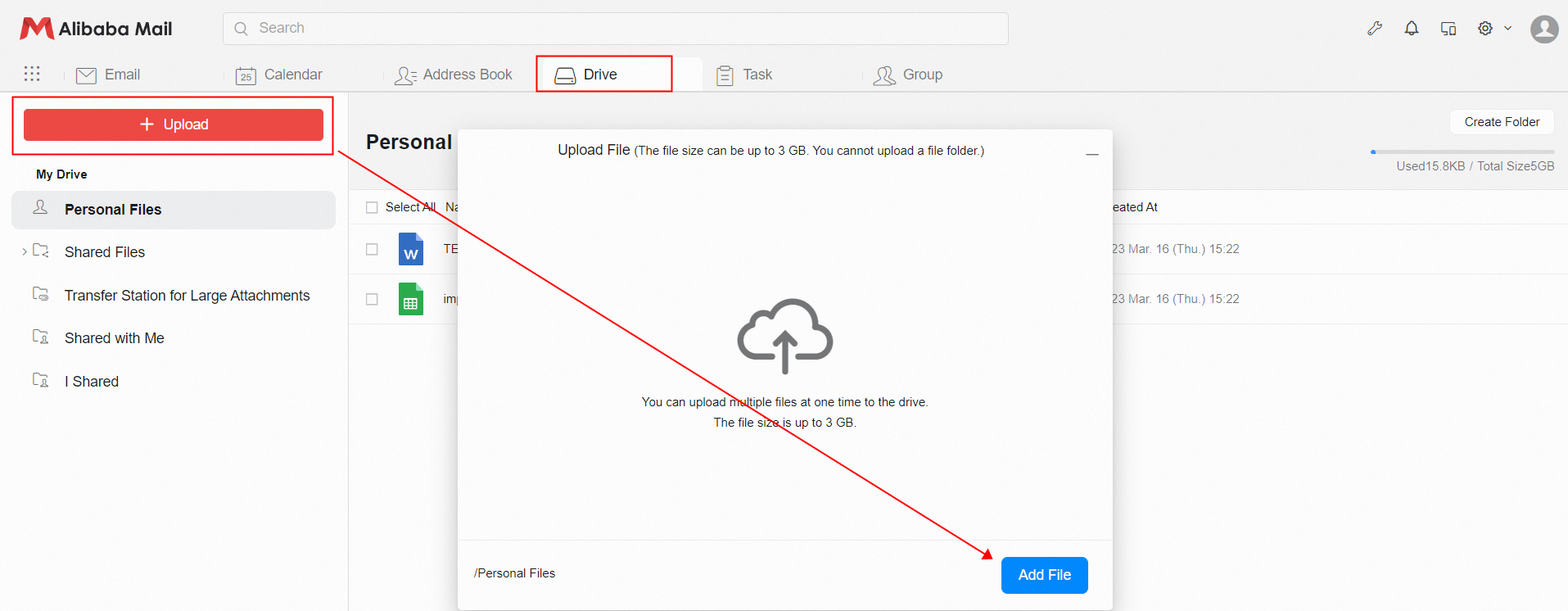 Drive - Alibaba Mail - Alibaba Cloud Documentation Center