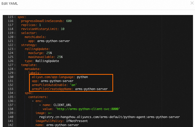 Monitor a Python application deployed in an ACK cluster - Application Real-Time Monitoring ...
