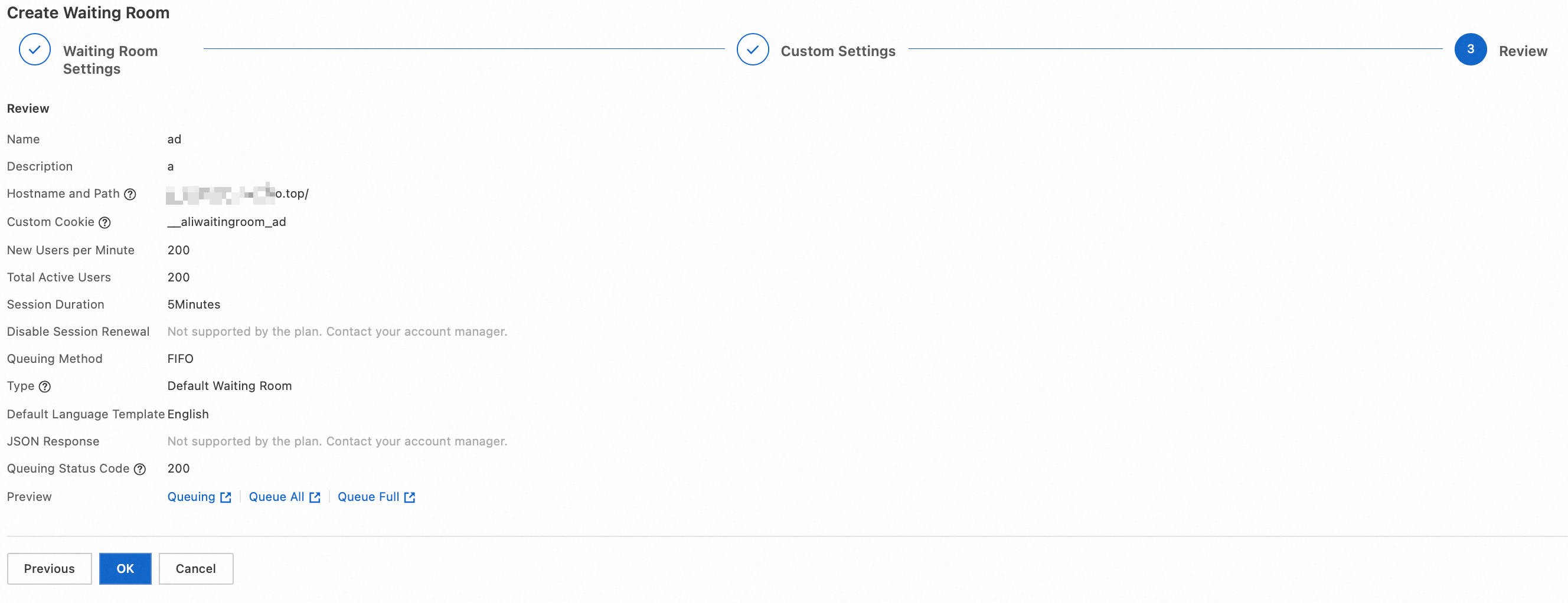 Create and enable a waiting room - Edge Security Acceleration - Alibaba ...