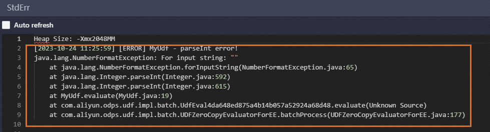 Print UDF logs - MaxCompute - Alibaba Cloud Documentation Center