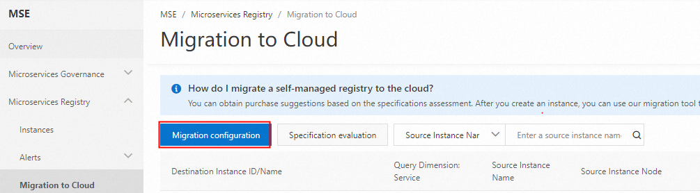 Migrate applications from a self-managed Nacos configuration center to an MSE Nacos ...