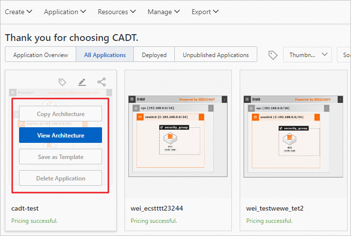 Manage application architectures - Cloud Architect Design Tools - Alibaba Cloud Documentation Center