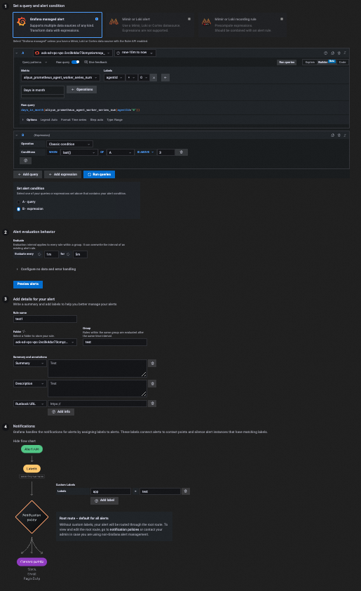 Configure Grafana native alert rules to monitor service metrics in real time - Managed Service ...