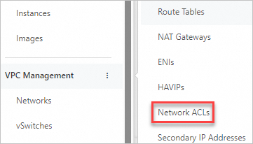 Network ACL - ENS - Alibaba Cloud Documentation Center