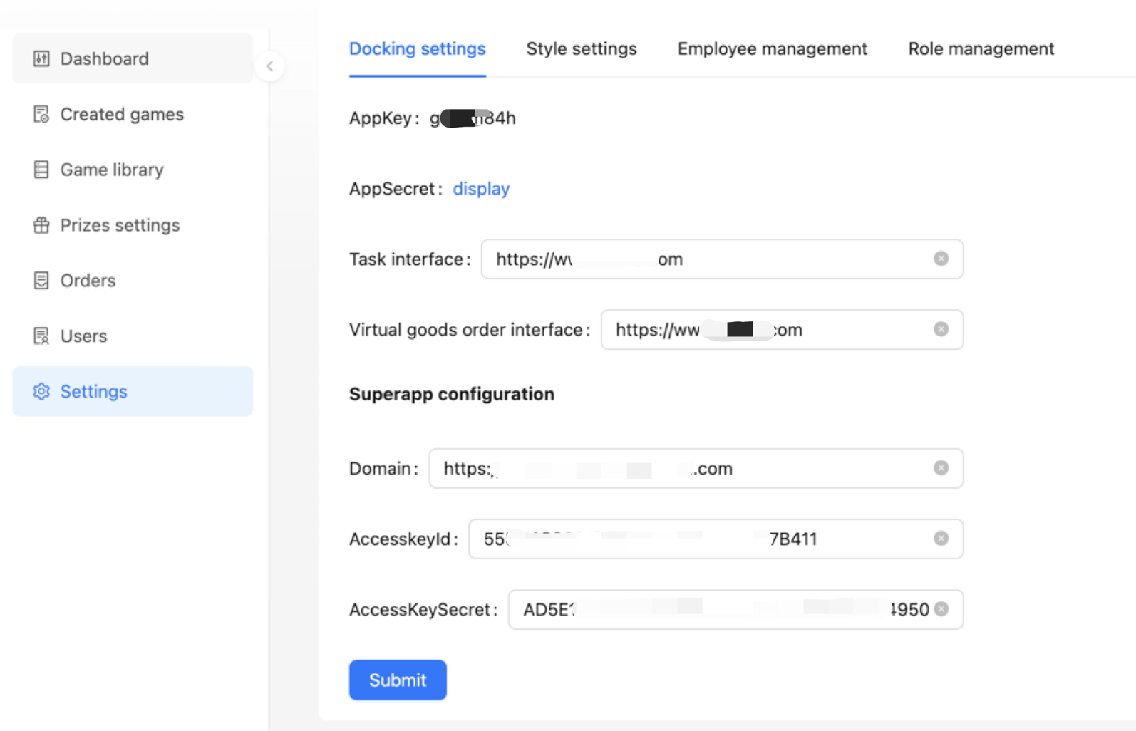 Settings - SuperApp - Alibaba Cloud Documentation Center